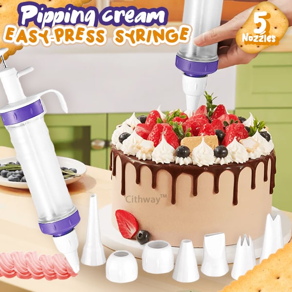 Cithway™ Easy-Pressing Icing Syringe 5-Nozzle Set – Wishinglams