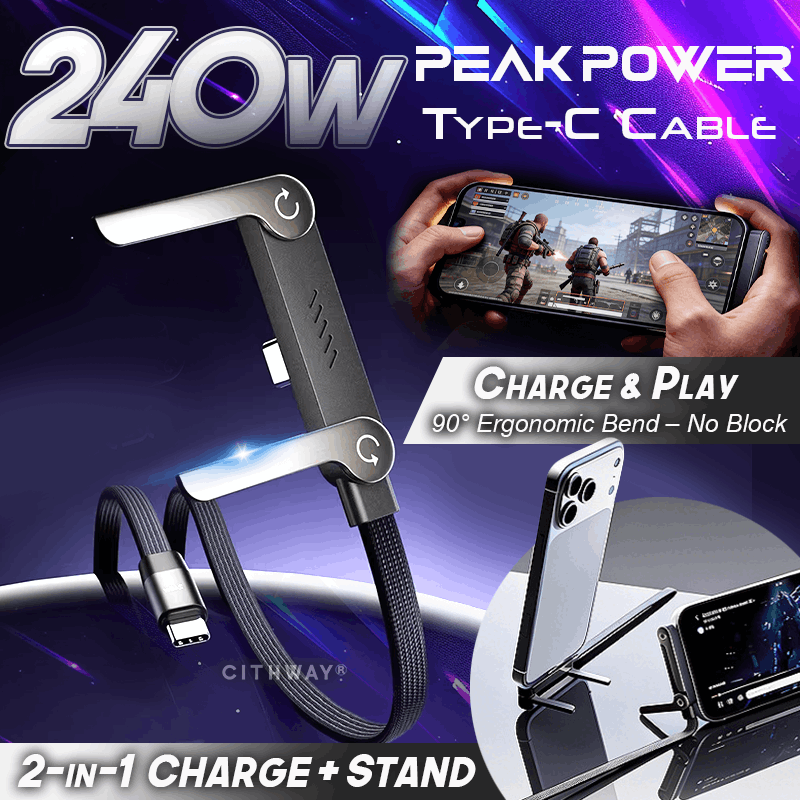 Cithway® Peak Power Type-C 240W Charge Stand Cable – Wishinglams