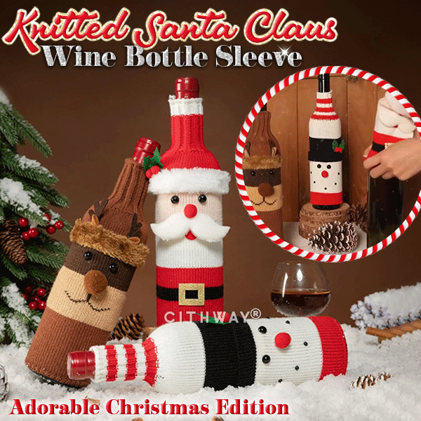Cithway® Knitted Santa Claus Wine Bottle Sleeve – Wishinglams